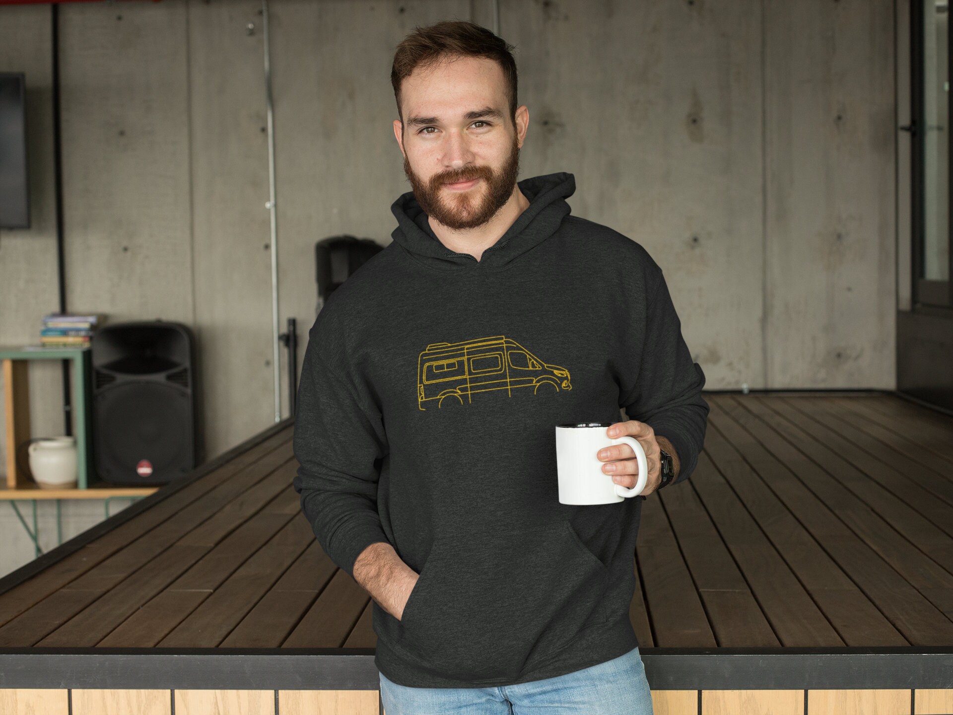 Van Life Minimalist Camper Van Hoodie, Camper Van RV Gifts, Modern Van ...