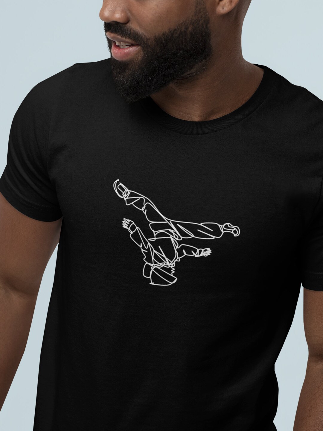 Minimalist Breakdance Headspin T-shirt – Unisex Breakdancing Line Art ...