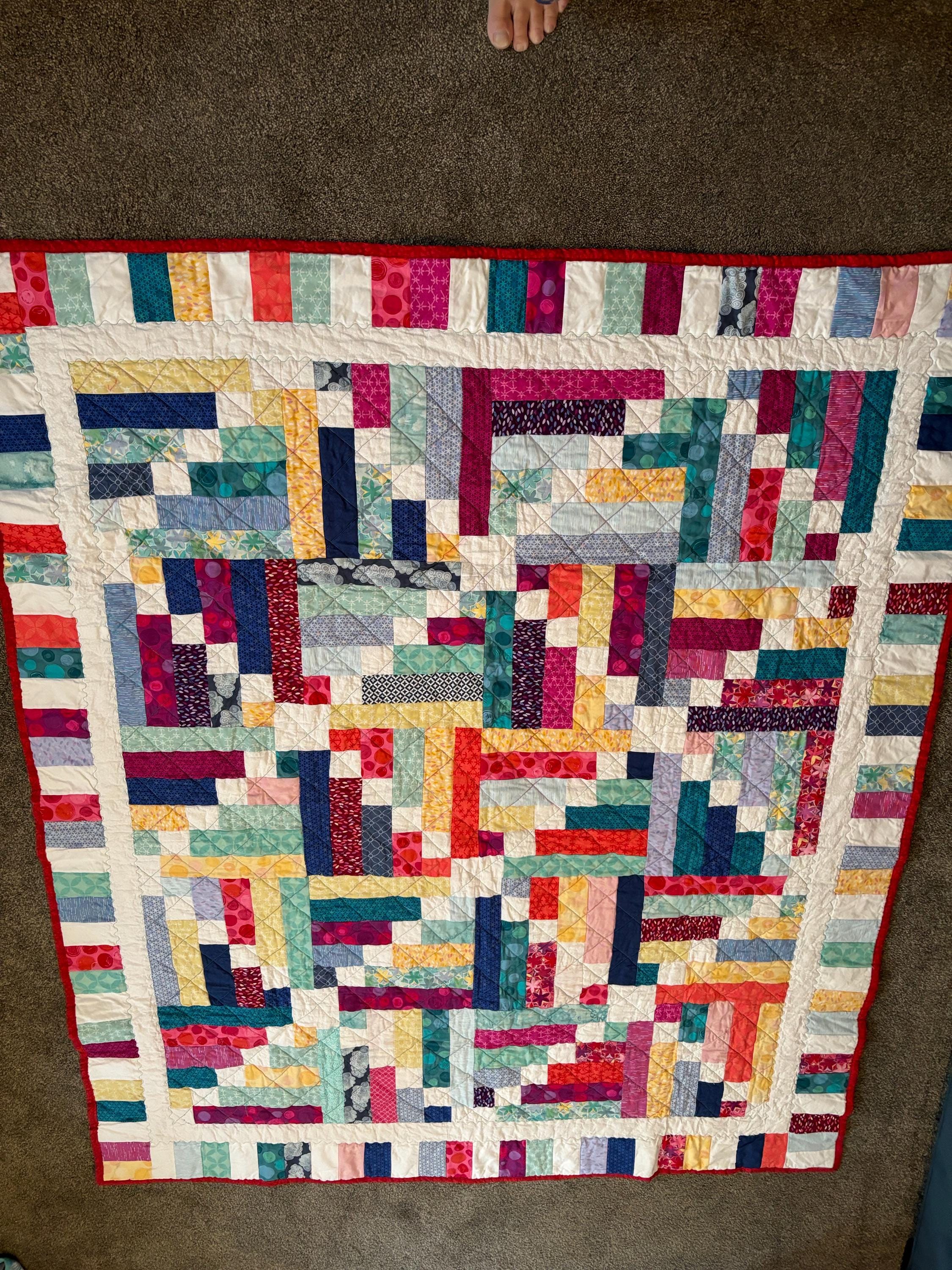 Multi Color Quilted Throw - Etsy
