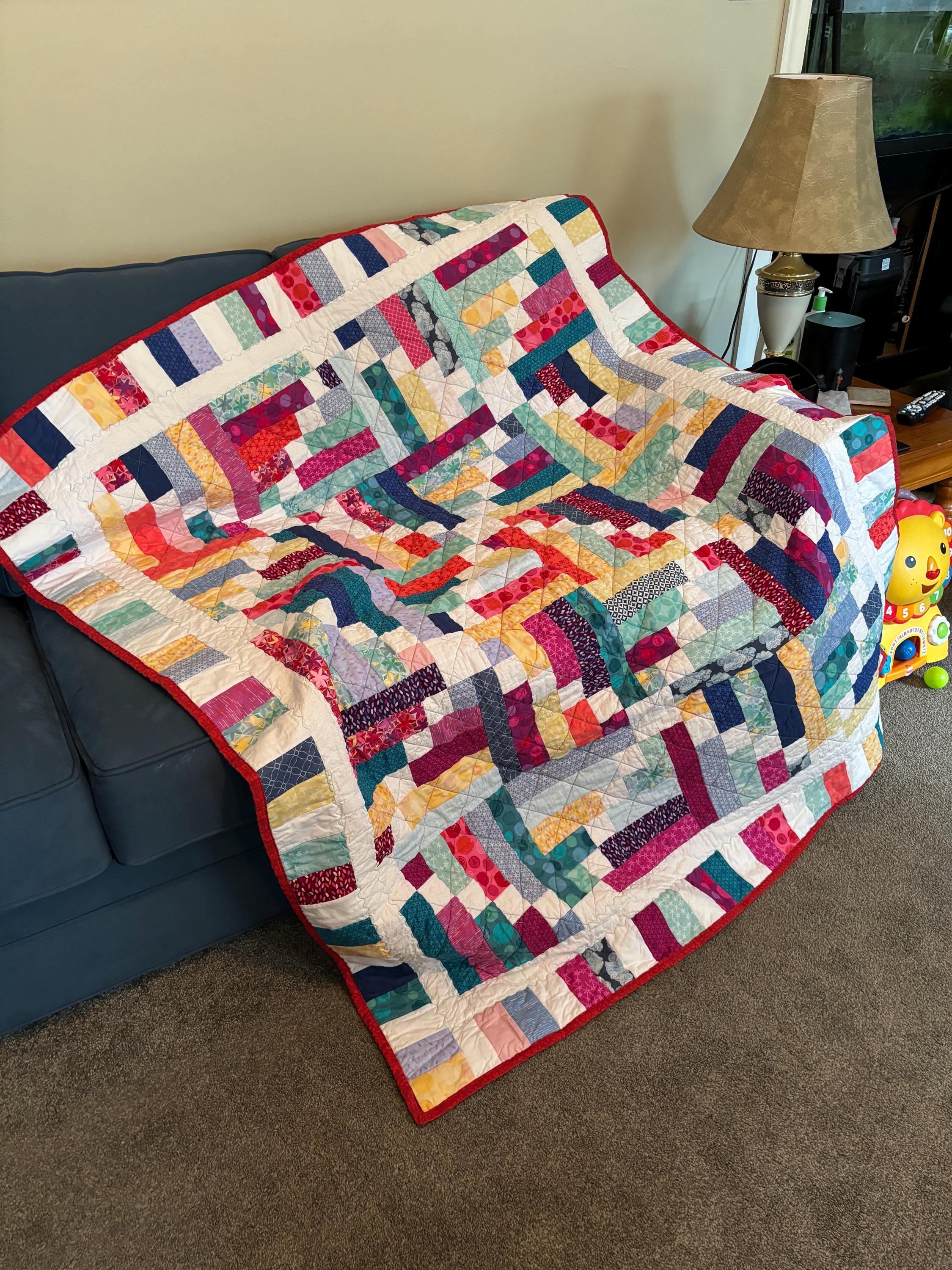 Multi Color Quilted Throw - Etsy