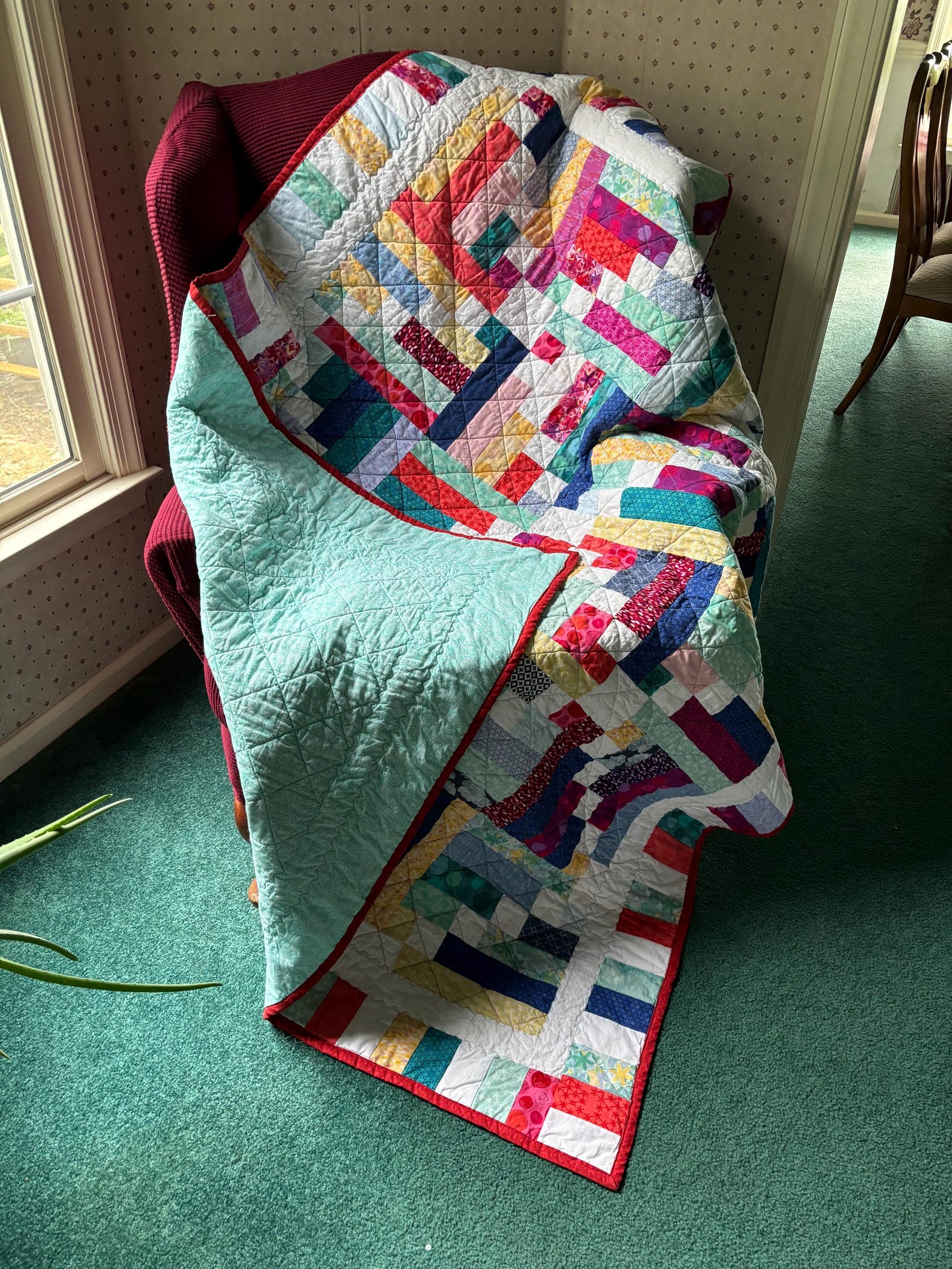 Multi Color Quilted Throw - Etsy