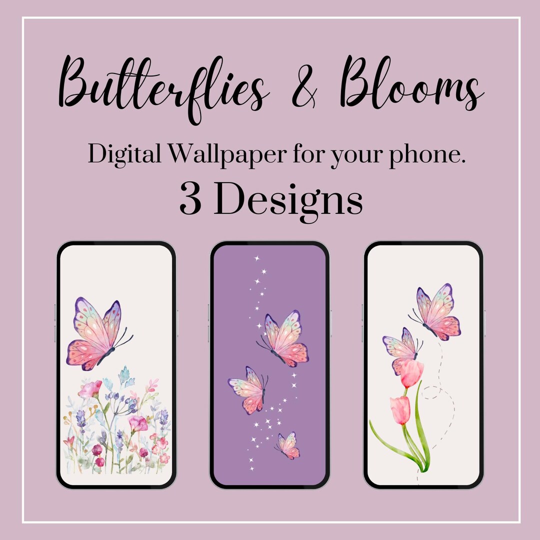 Butterfly Digital Phone Wallpaper | Butterflies and Floral Wallpaper ...