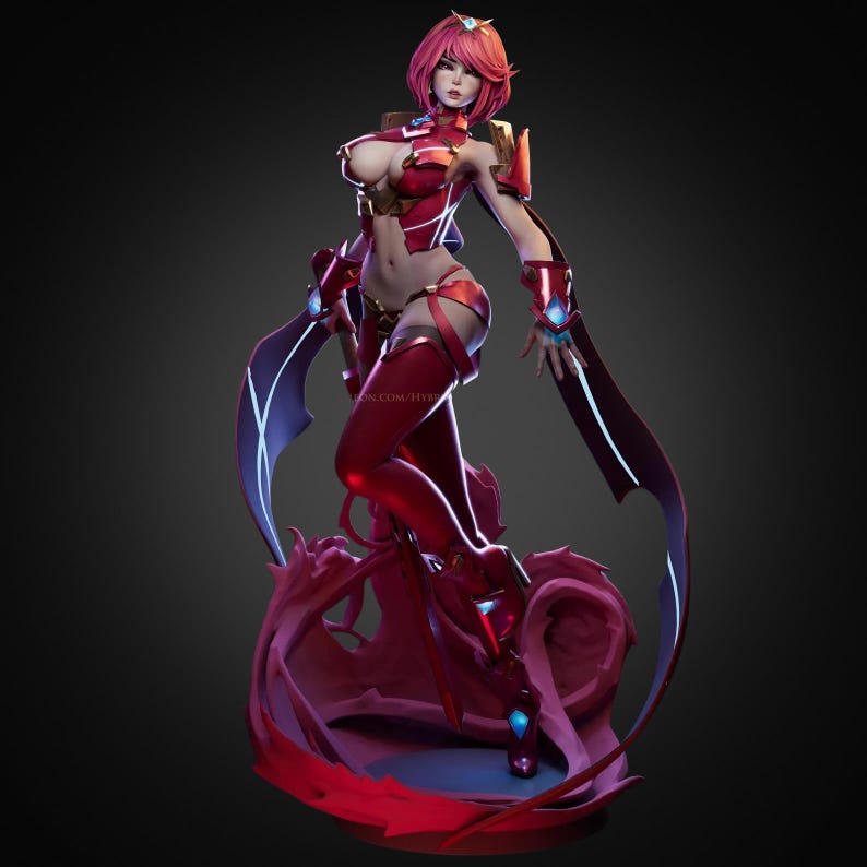 Ruby Phantom Enchantress / Unpainted 3D Model - Etsy