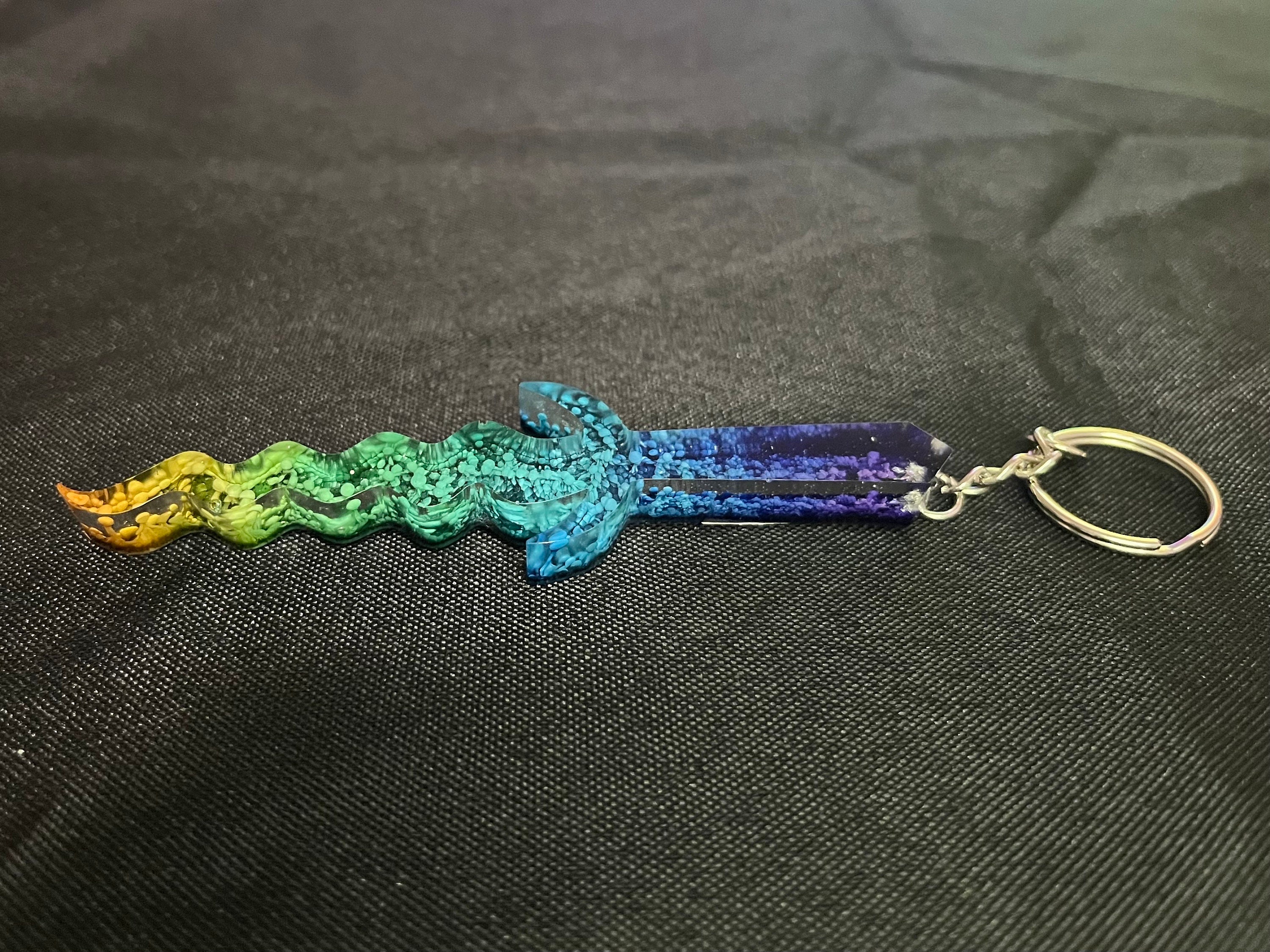 Rainbow Ink FAKE Dagger Keychain - Etsy