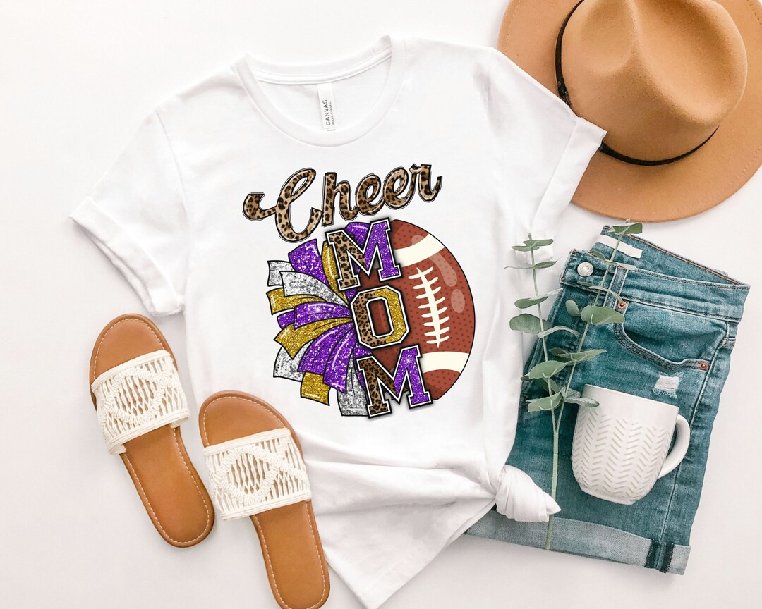 Purple and Gold Cheer Mom Shirt, Football Cheer Mom Shirt, Football ...