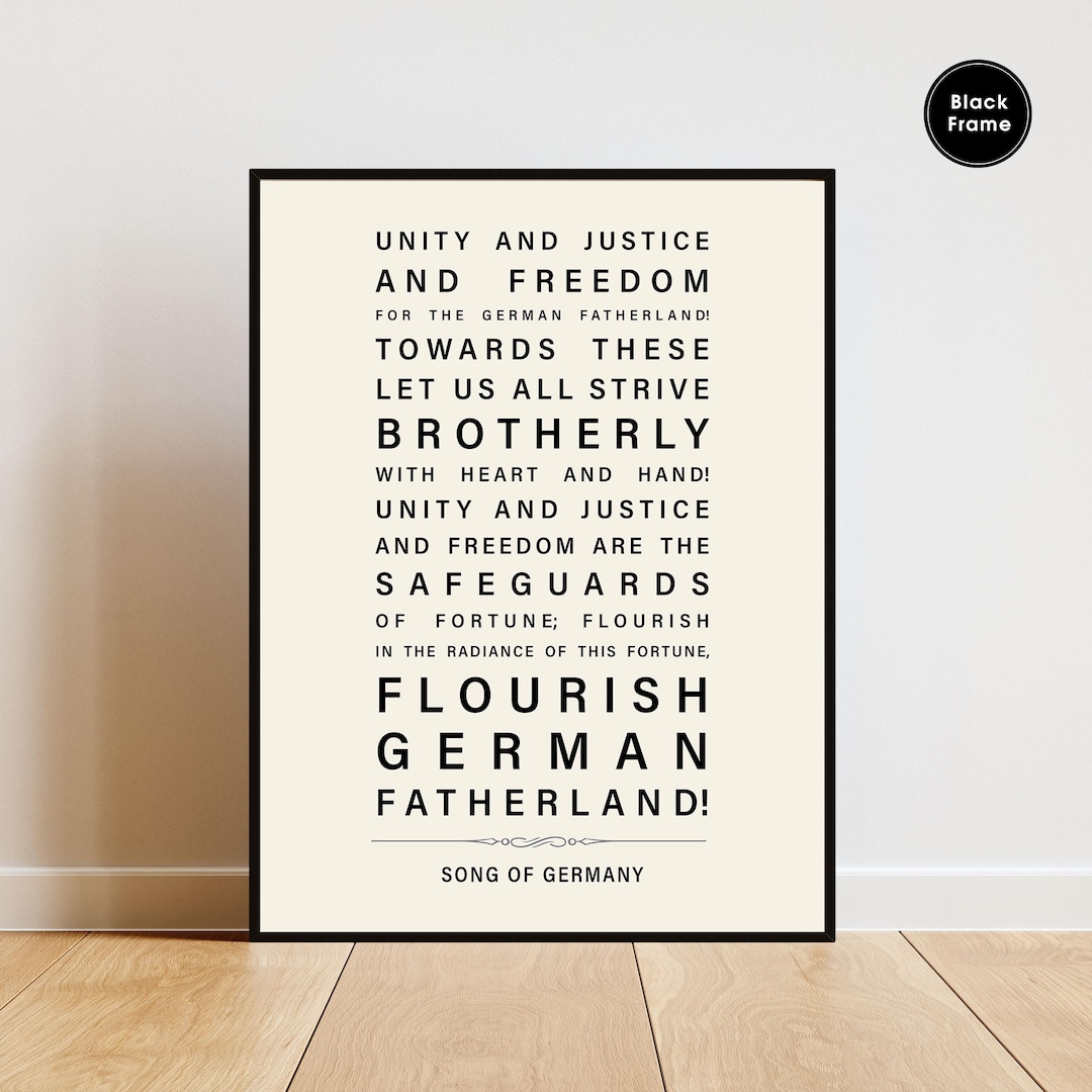 German National Anthem Lyrics Print, Patriotic Wall Art - Etsy