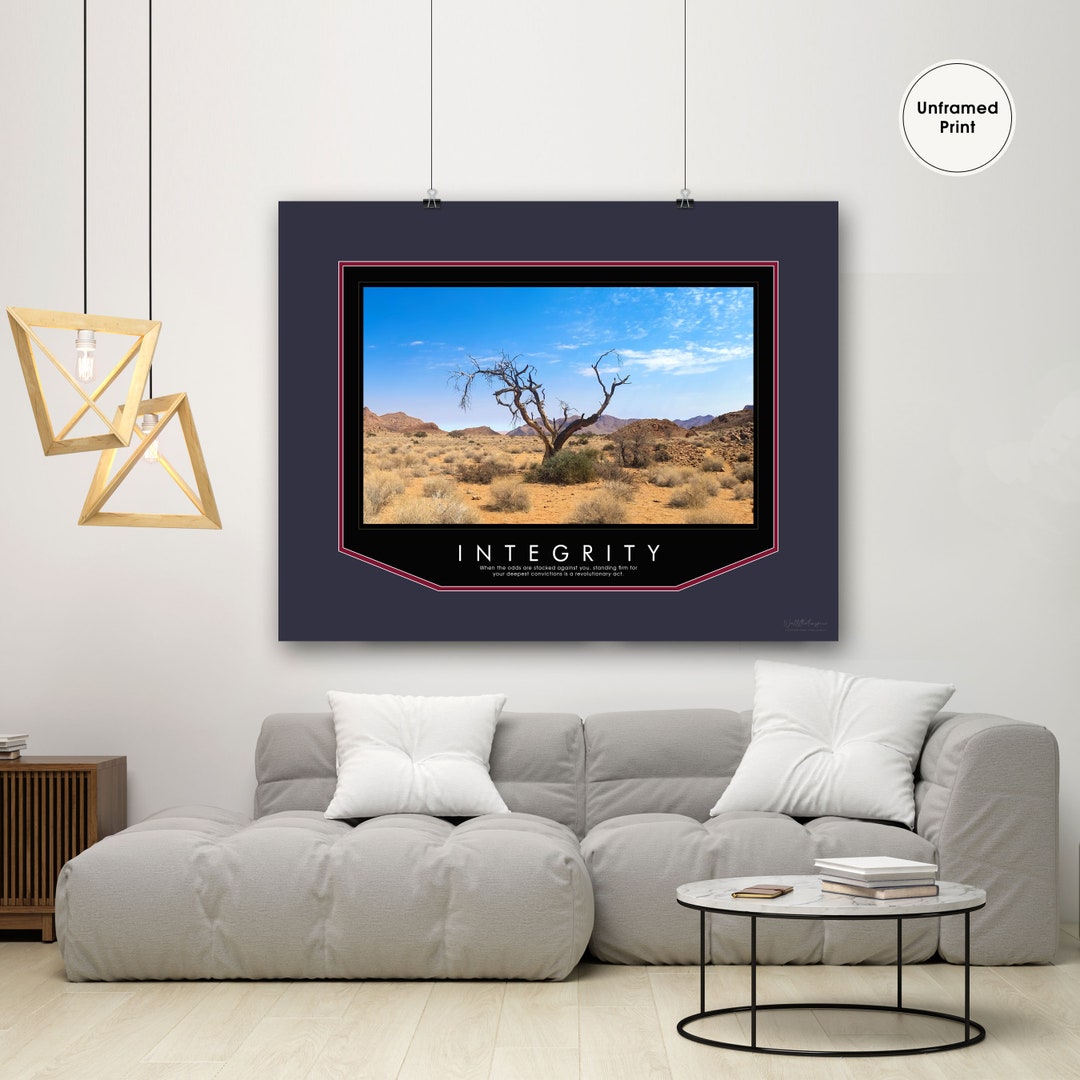 Motivational Poster, Integrity, Motivational Wall Art, Motivational ...