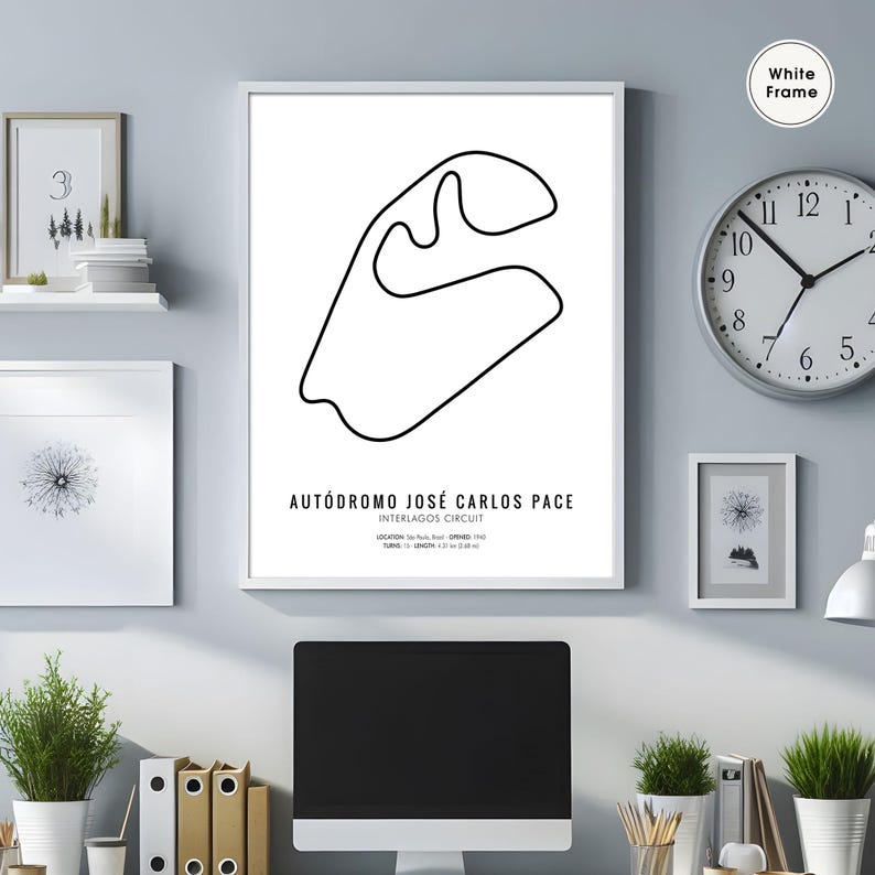 Interlagos Circuit, F1 Circuit, F1 Circuit Wall Art, F1 Race Track, F1 ...