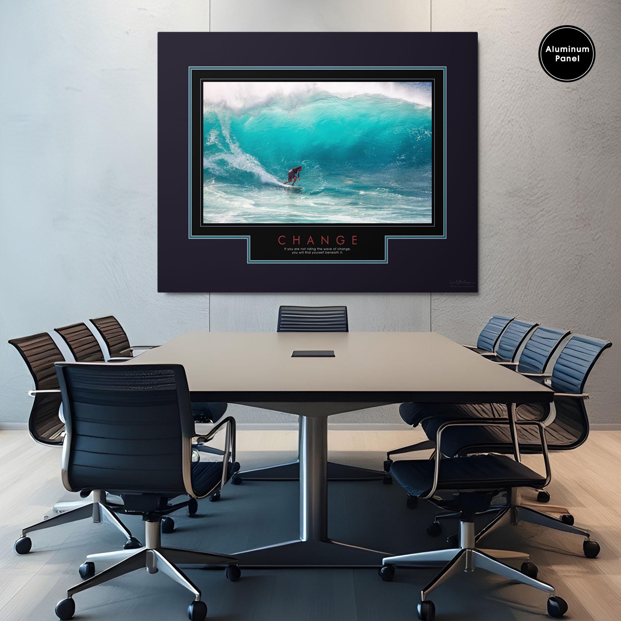 Change Motivational Poster, Surfing Wave Art, Office Wall Decor - Etsy