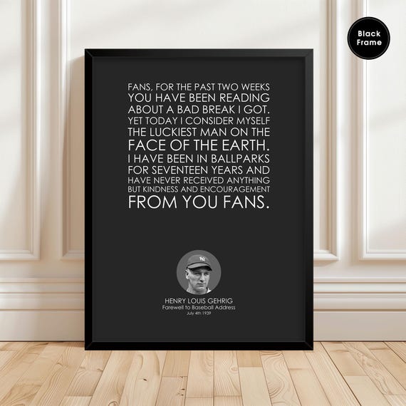 Lou Gehrig Speech Poster