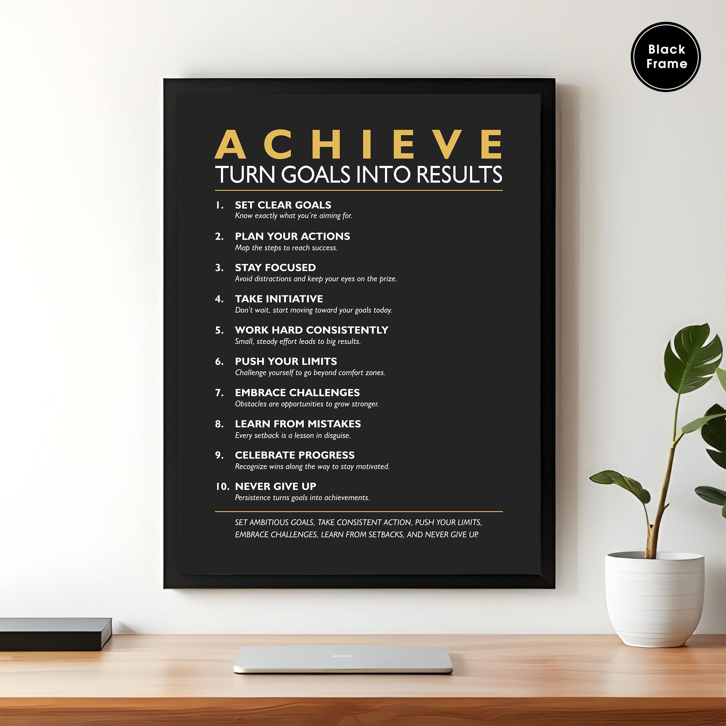 Achieve Motivational Wall Art | Inspirational Office Poster | Success ...