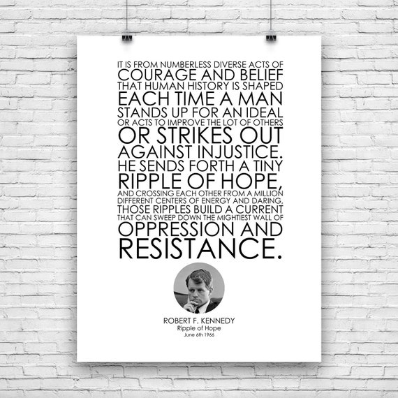 Robert F. Kennedy Ripple of Hope Speech Typography Print - Etsy