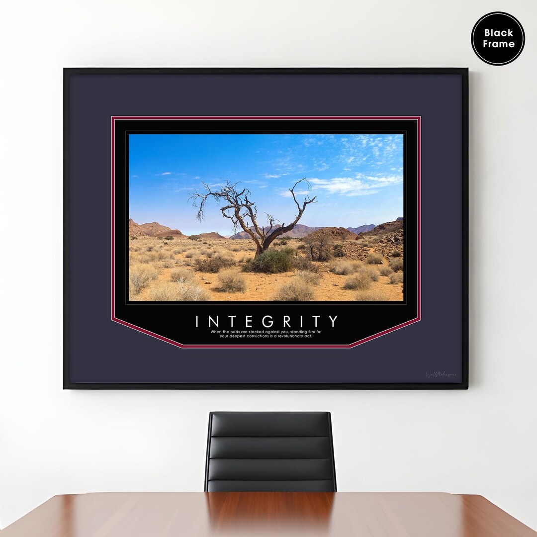 Motivational Poster, Integrity, Motivational Wall Art, Motivational ...