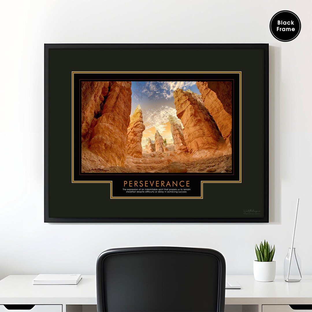 Perseverance Office Wall Art, Motivational Canyon Landscape Poster - Etsy