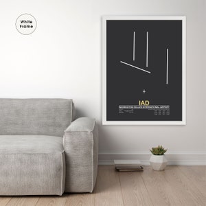 Dulles International Airport, IAD, Airport Map Art, Airport Code Art ...