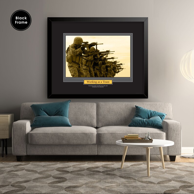 Military Teamwork Motivational Poster, Office Wall Art - Etsy