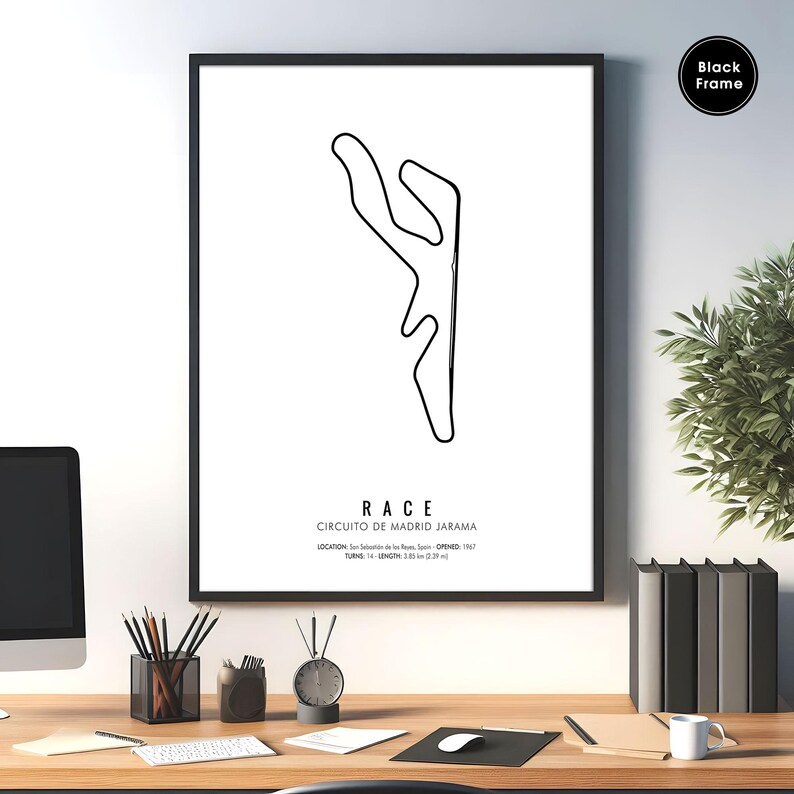 Circuito Del Jarama, F1 Circuit, F1 Circuit Wall Art, F1 Race Track, F1 ...