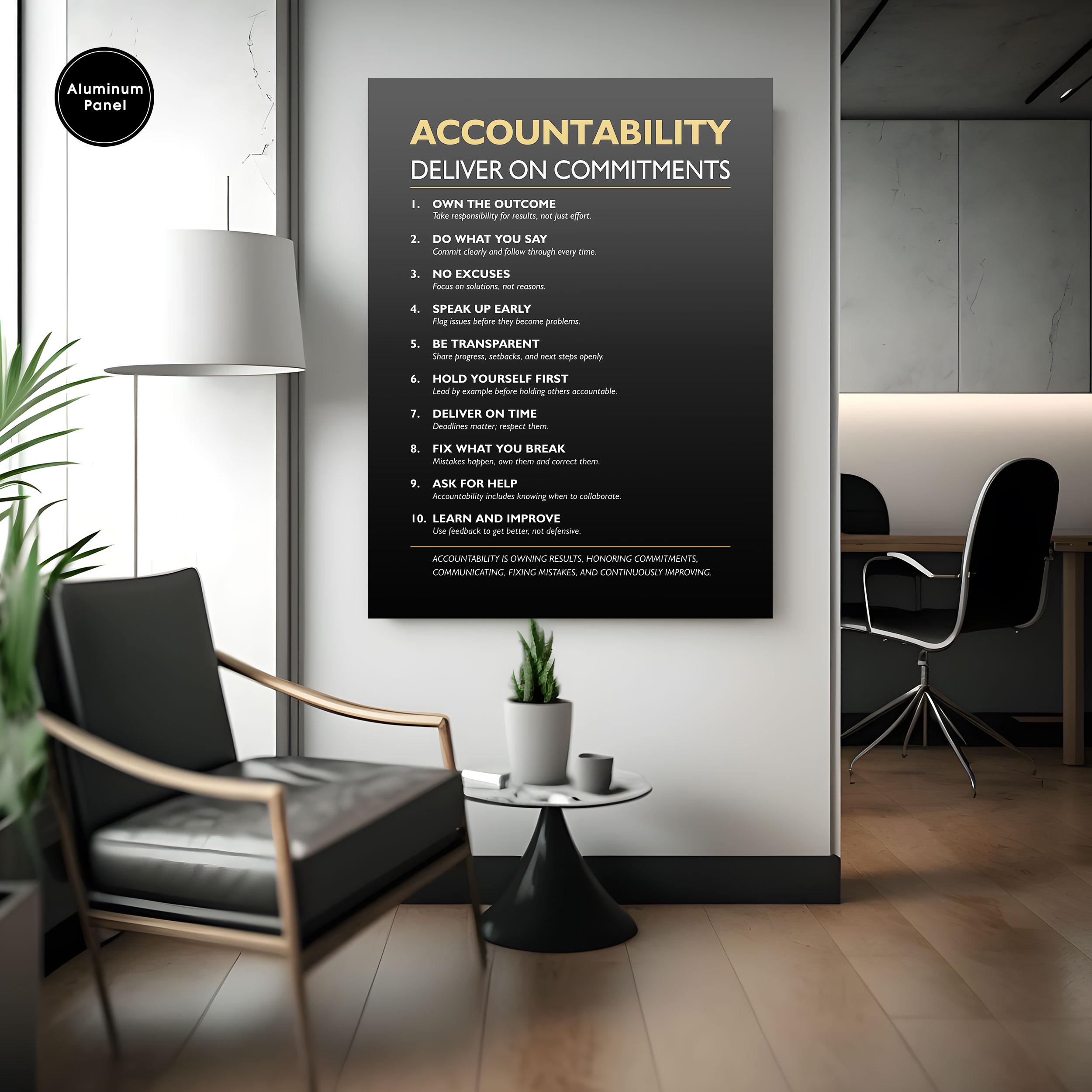 Accountability Motivational Wall Art | Inspirational Office Poster ...