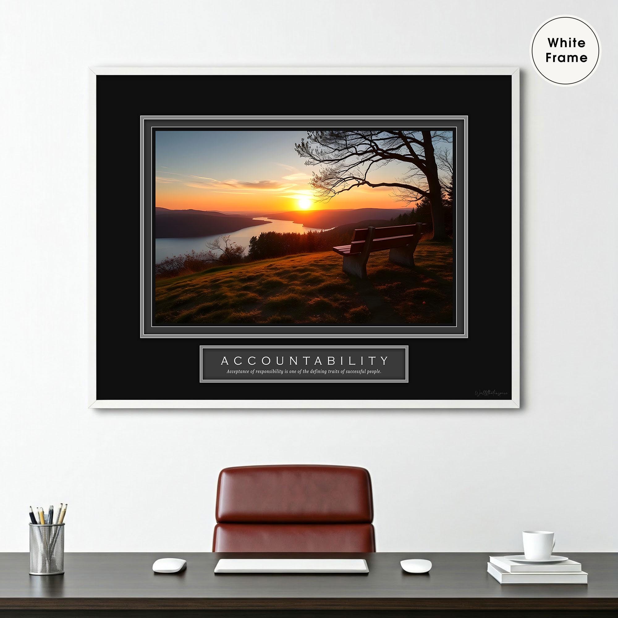 Accountability Motivational Poster, Office Wall Art, Framed or Canvas ...