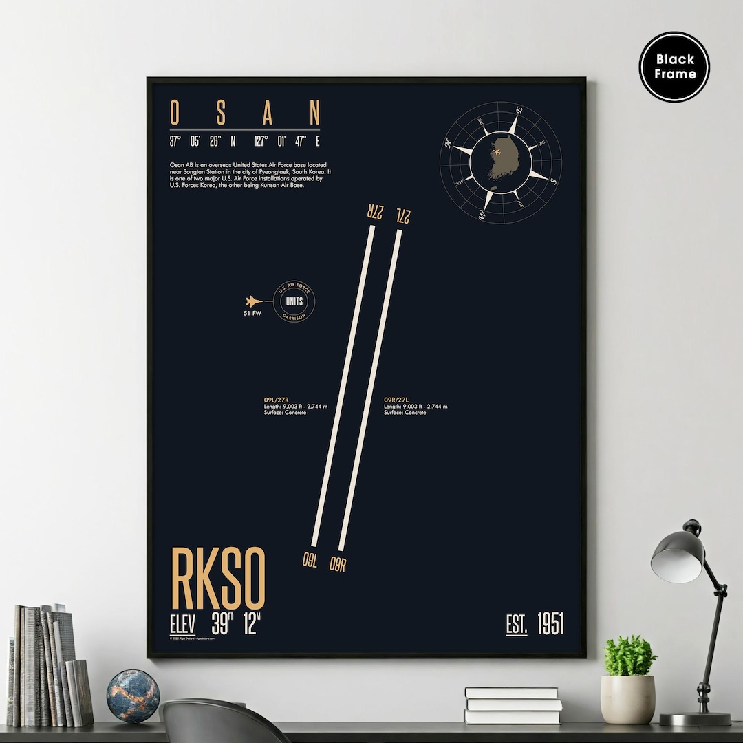 Osan Air Force Base (RKSO), Military Airfield, Military Runway Print ...