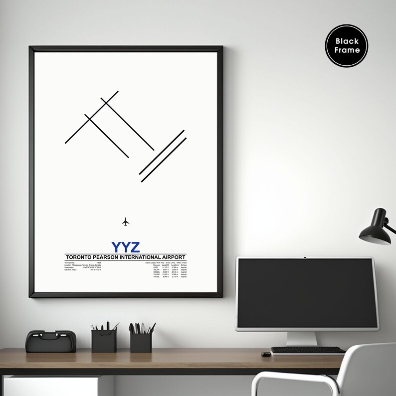 Toronto Pearson International Airport,yyz, Airport Map Art, Airport ...