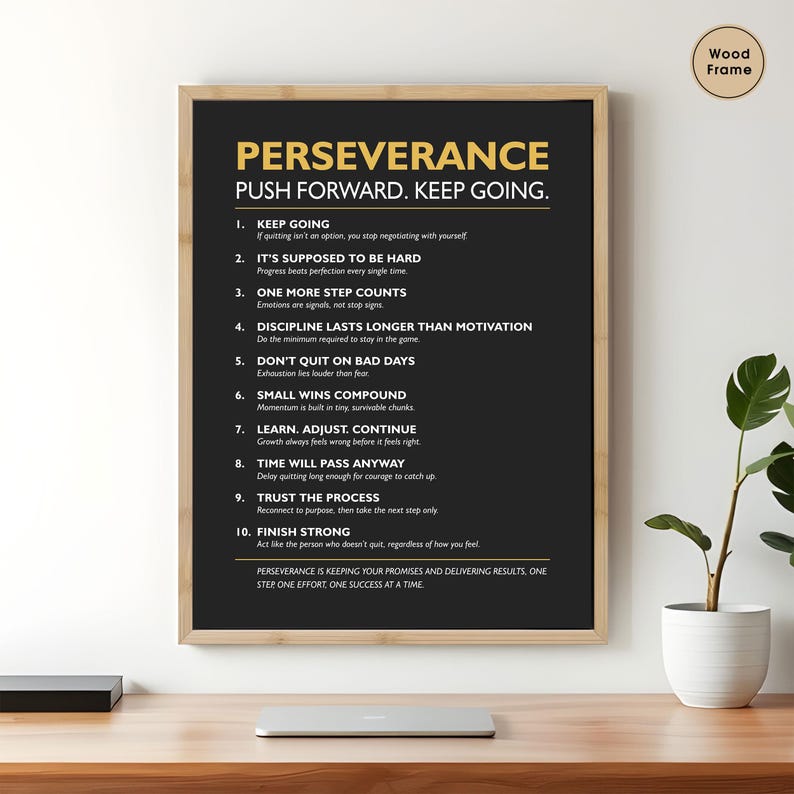 Perseverance Motivational Wall Art | Inspirational Poster | Sports ...
