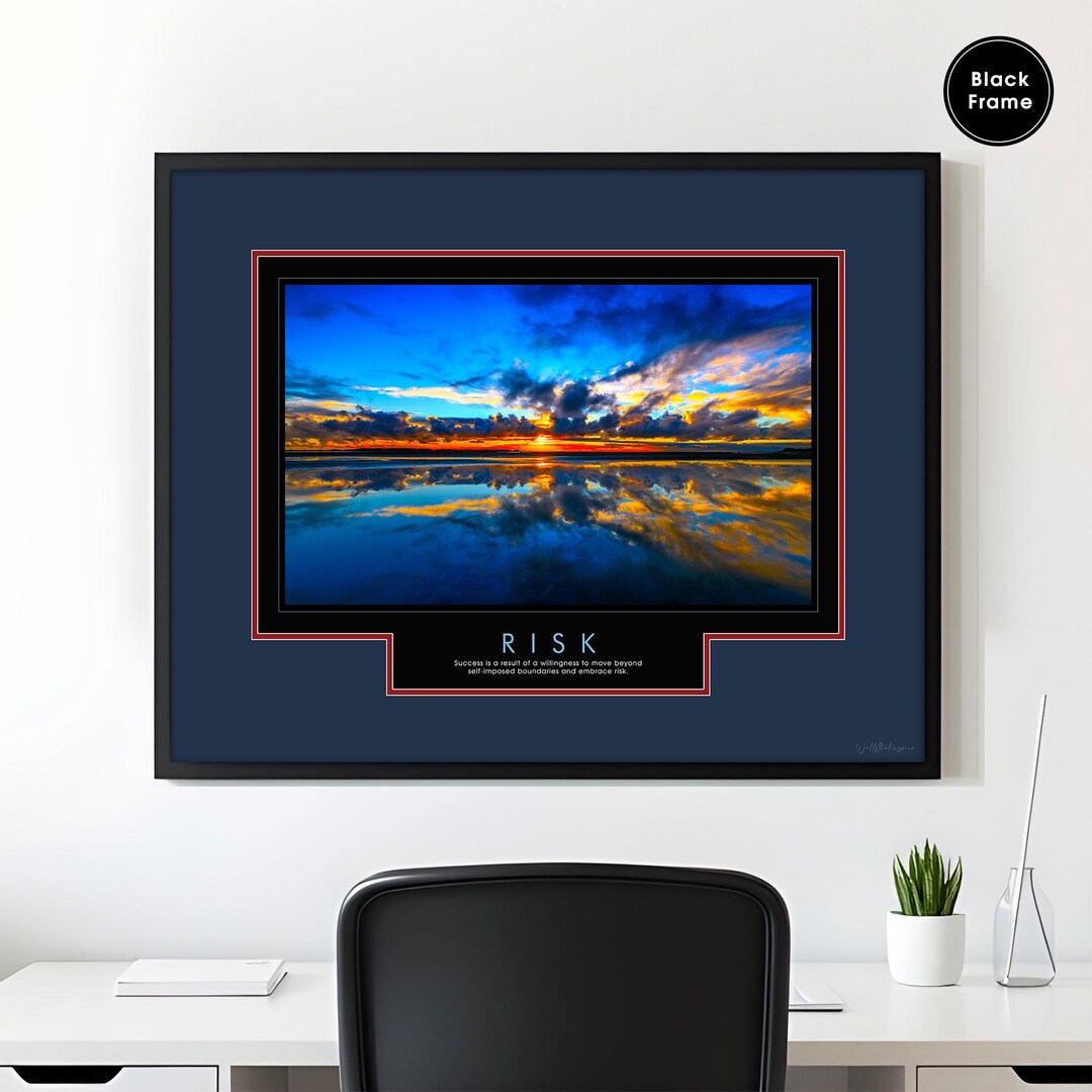 Risk Motivational Poster, Office Wall Art - Etsy