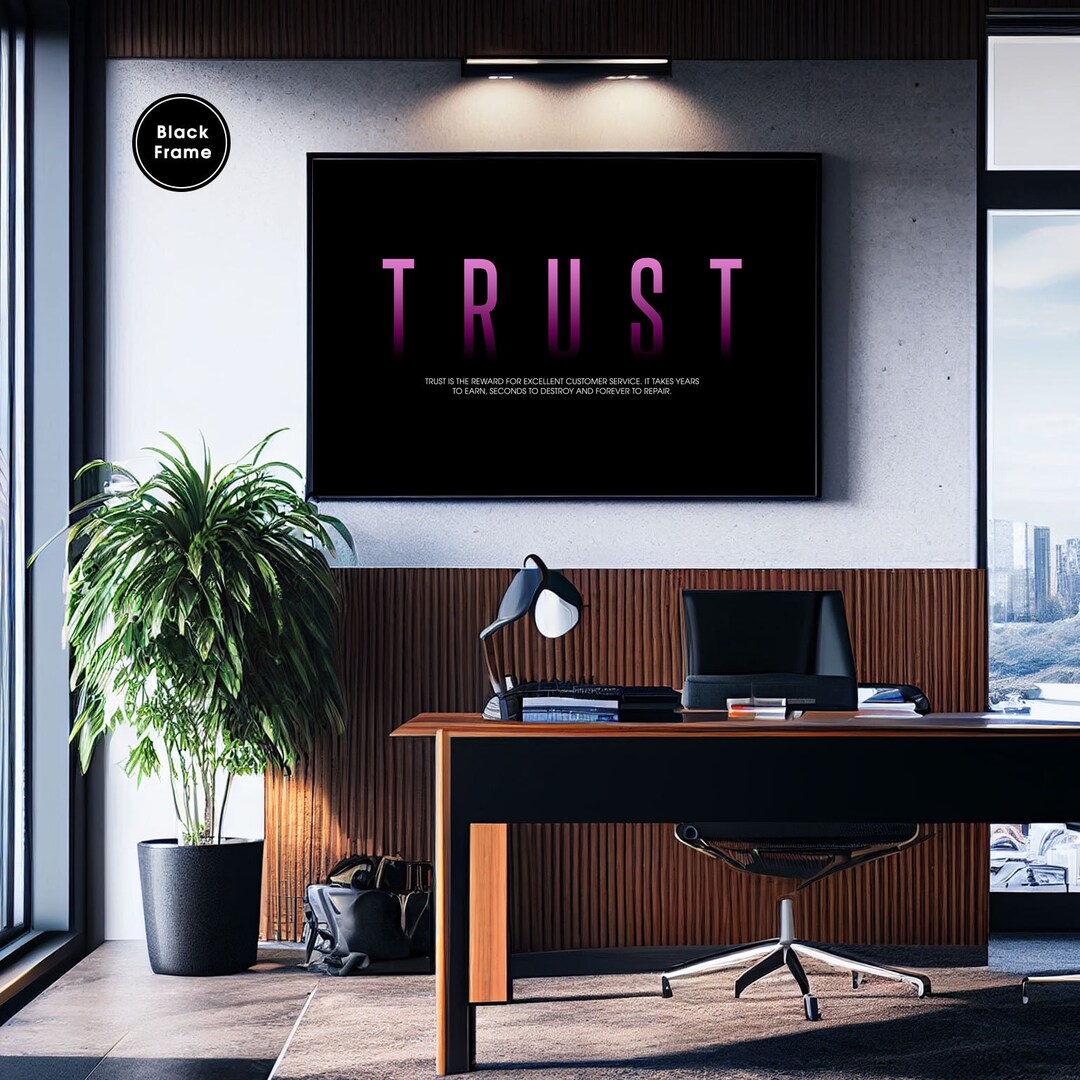 Trust, Motivational Poster for Office, Motivational Wall Art for Office ...