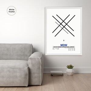 Midway International Airport, MDW, Airport Map Art, Airport Code Art ...