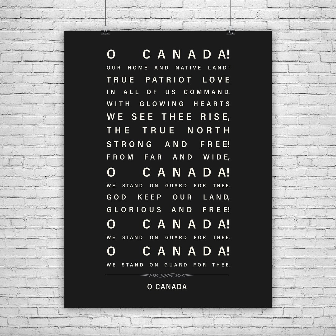 Canada Canadian National Anthem O'canada National - Etsy