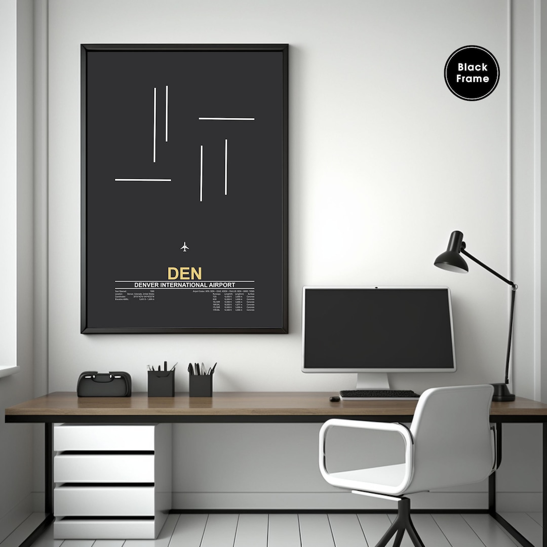 Denver International Airport, DEN, Airport Map Art, Airport Code Art ...