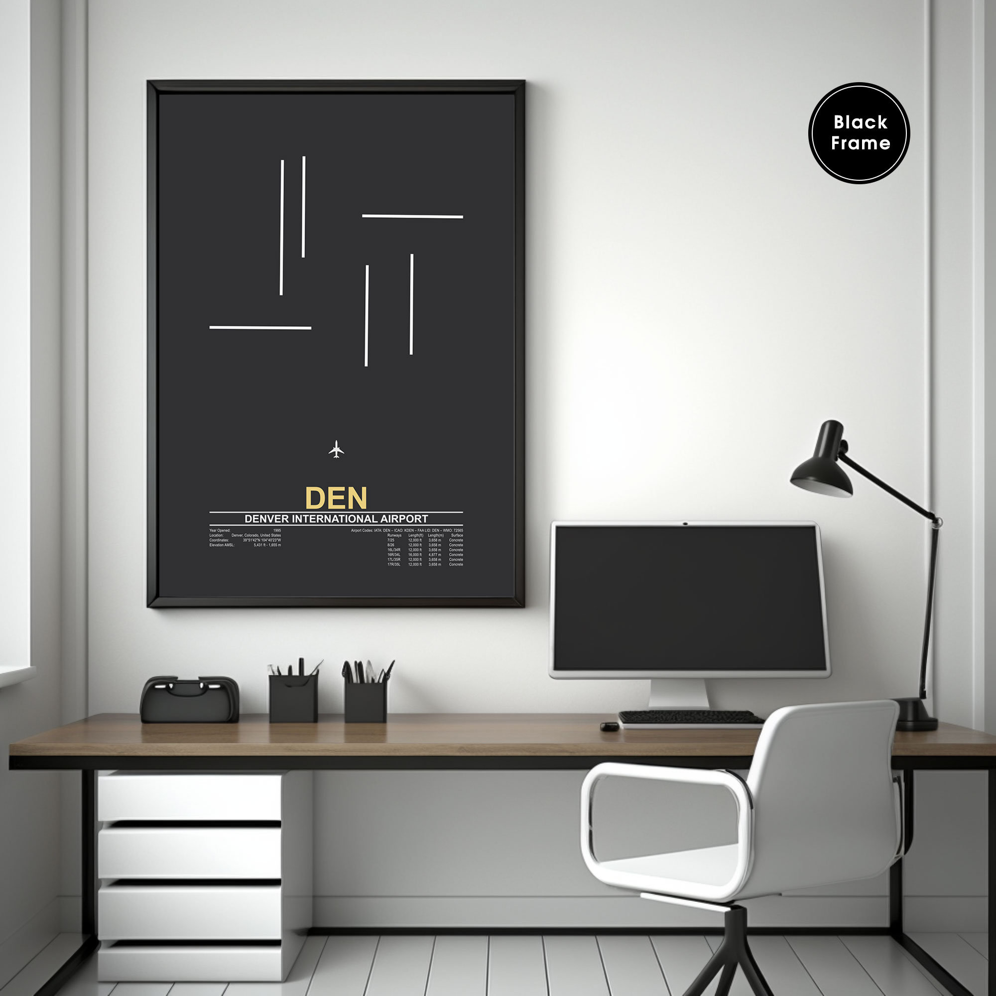 Denver International Airport, DEN, Airport Map Art, Airport Code Art ...