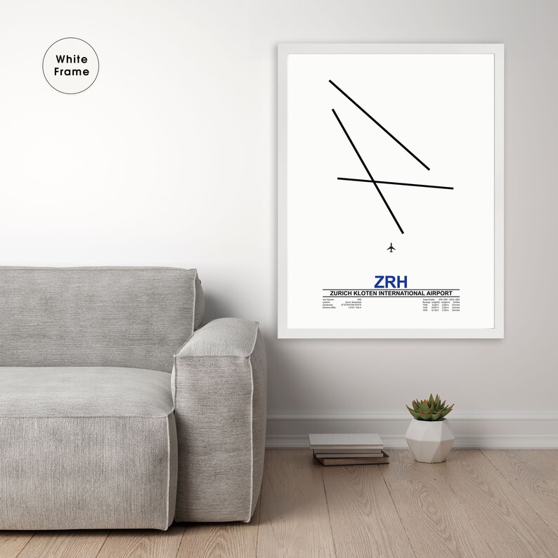 Zurich International Airport, ZRH, Airport Map Art, Airport Code Art ...