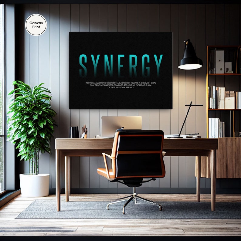 Synergy Poster, Motivational Poster for Office, Motivational Wall Art ...