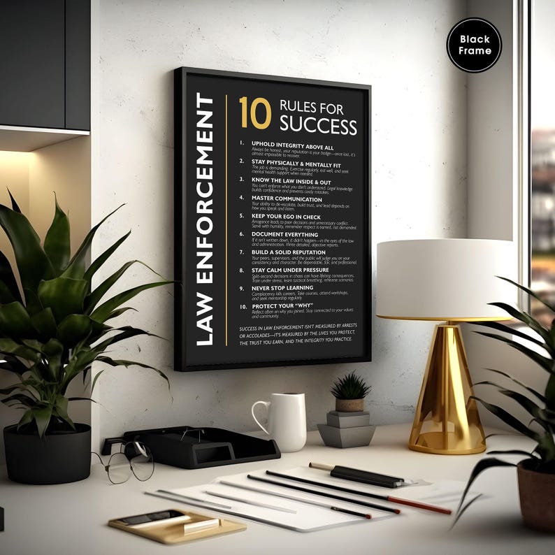 Law Enforcement Rules for Success Motivational Poster, Police Office ...
