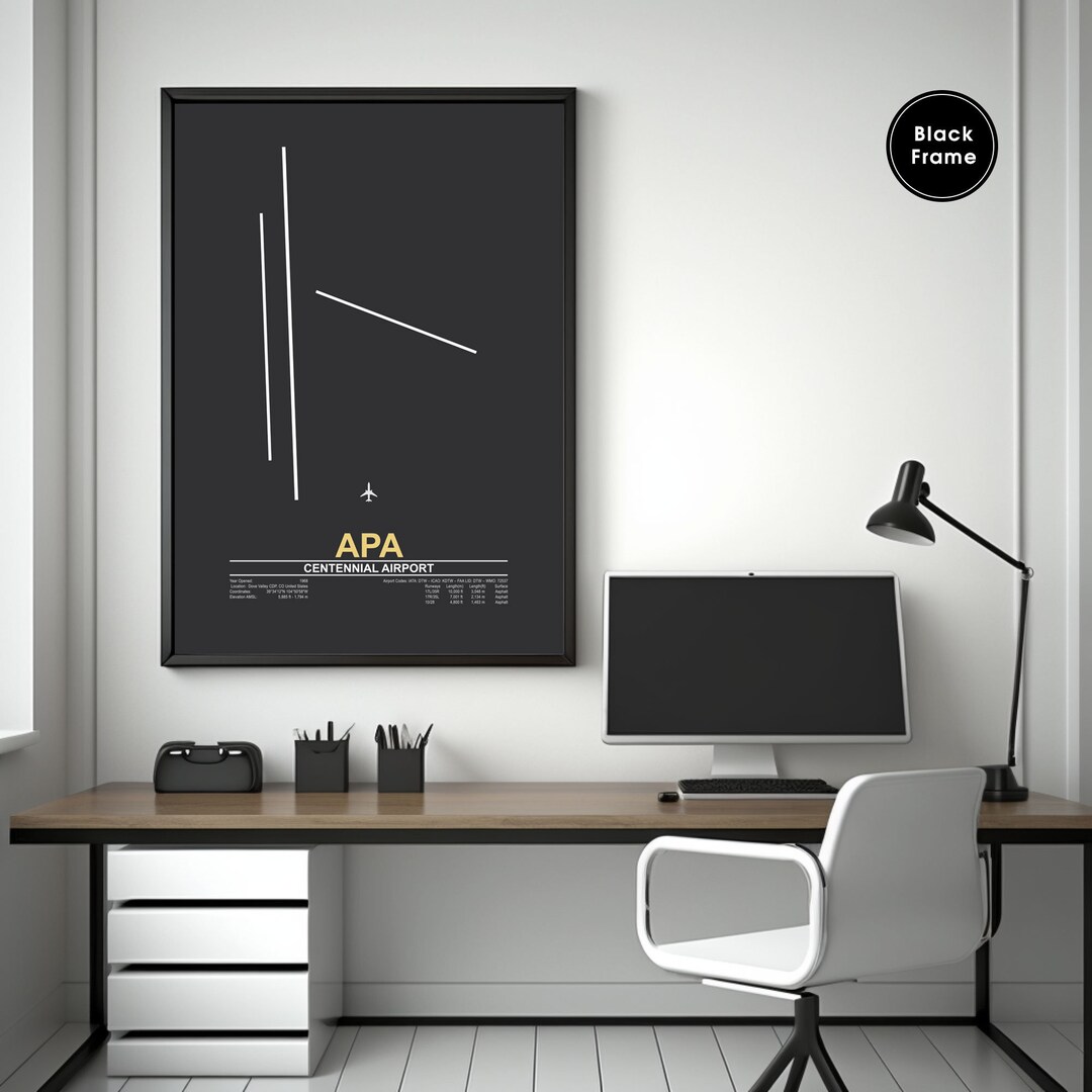 Centennial Airport, APA, Airport Map Art, Airport Code Art, Airport ...