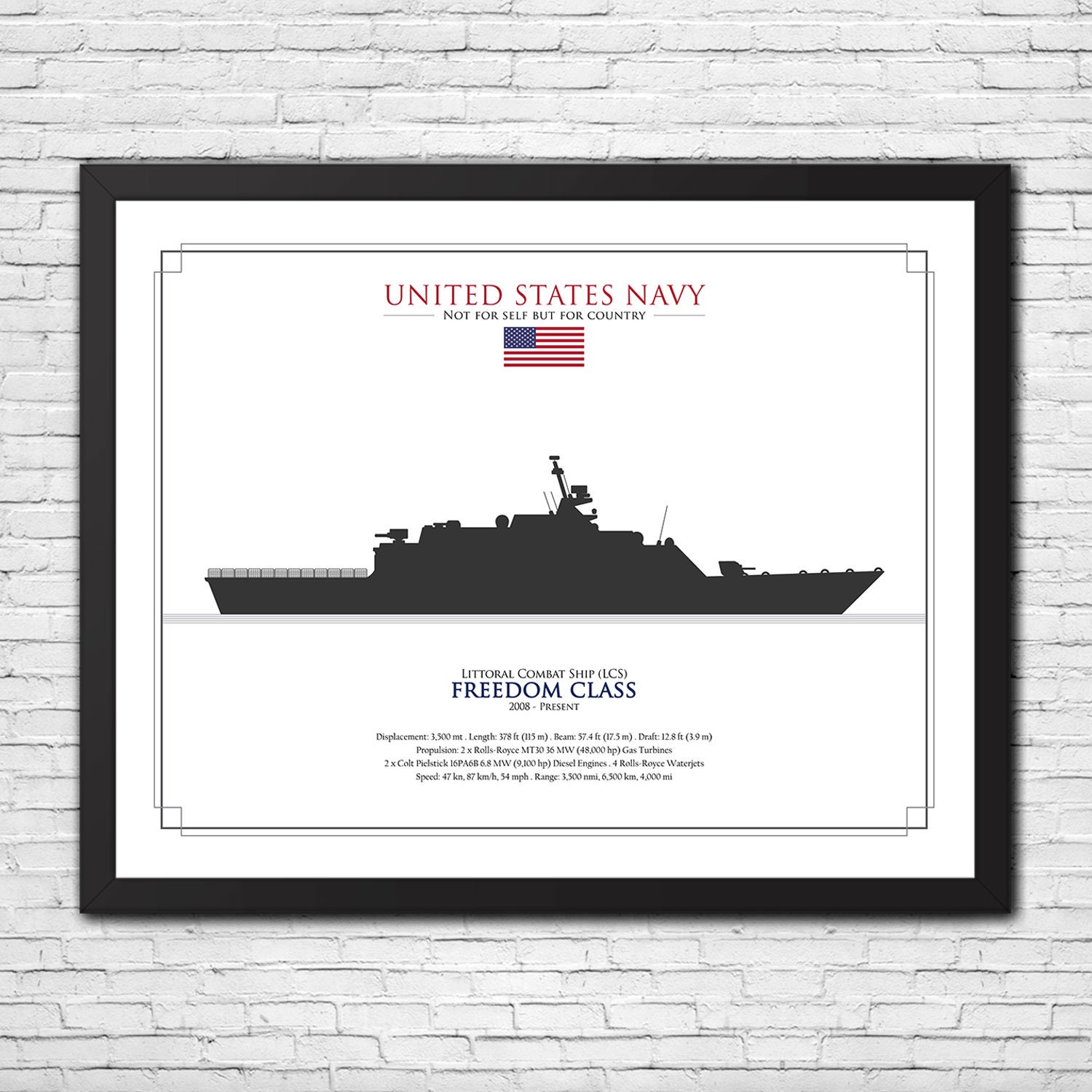 US Navy, Ship Silhouette, Freedom Class, Littoral Combat Ship LCS - Etsy