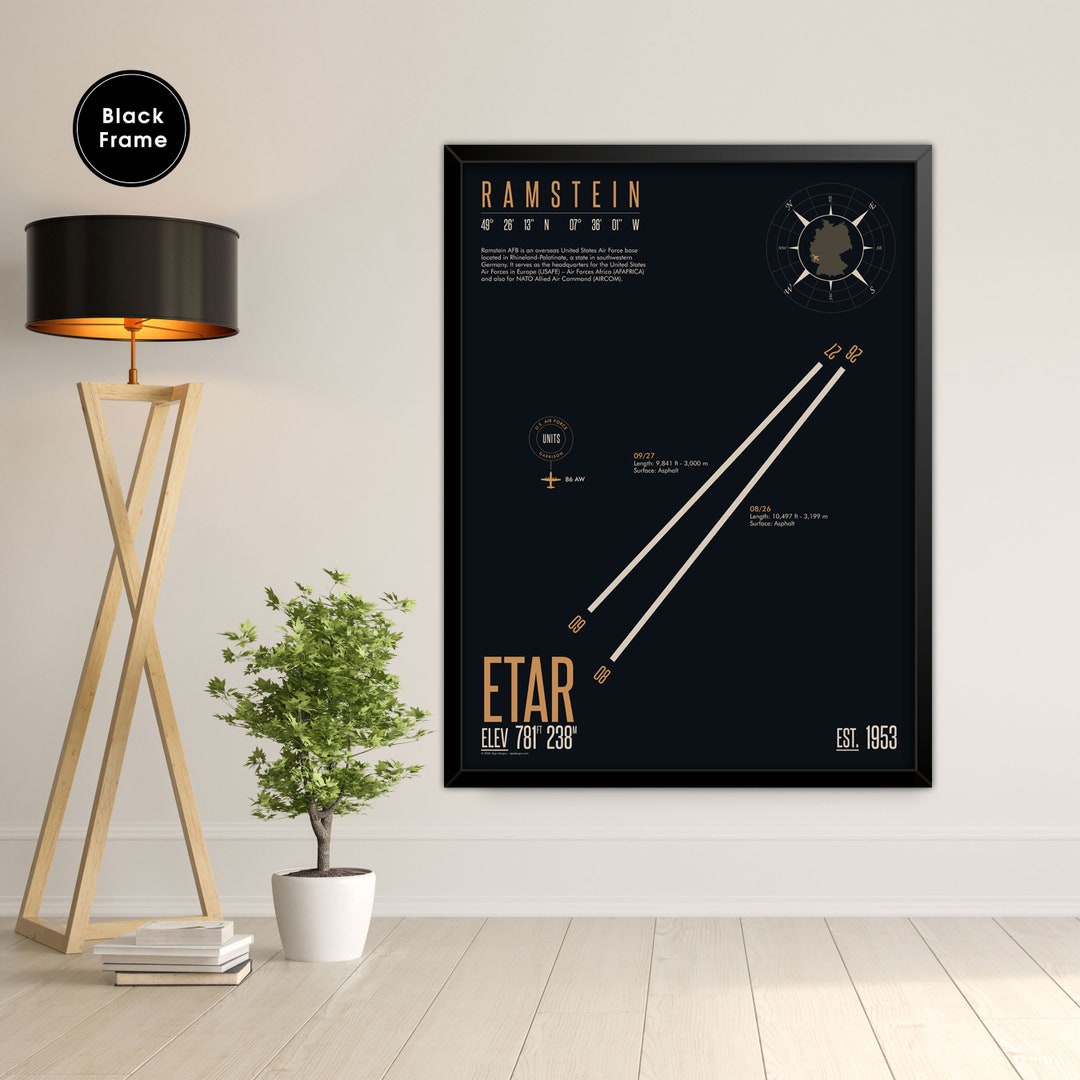 Ramstein Air Force Base, ETAR Military Airfield, Military Runway Print ...