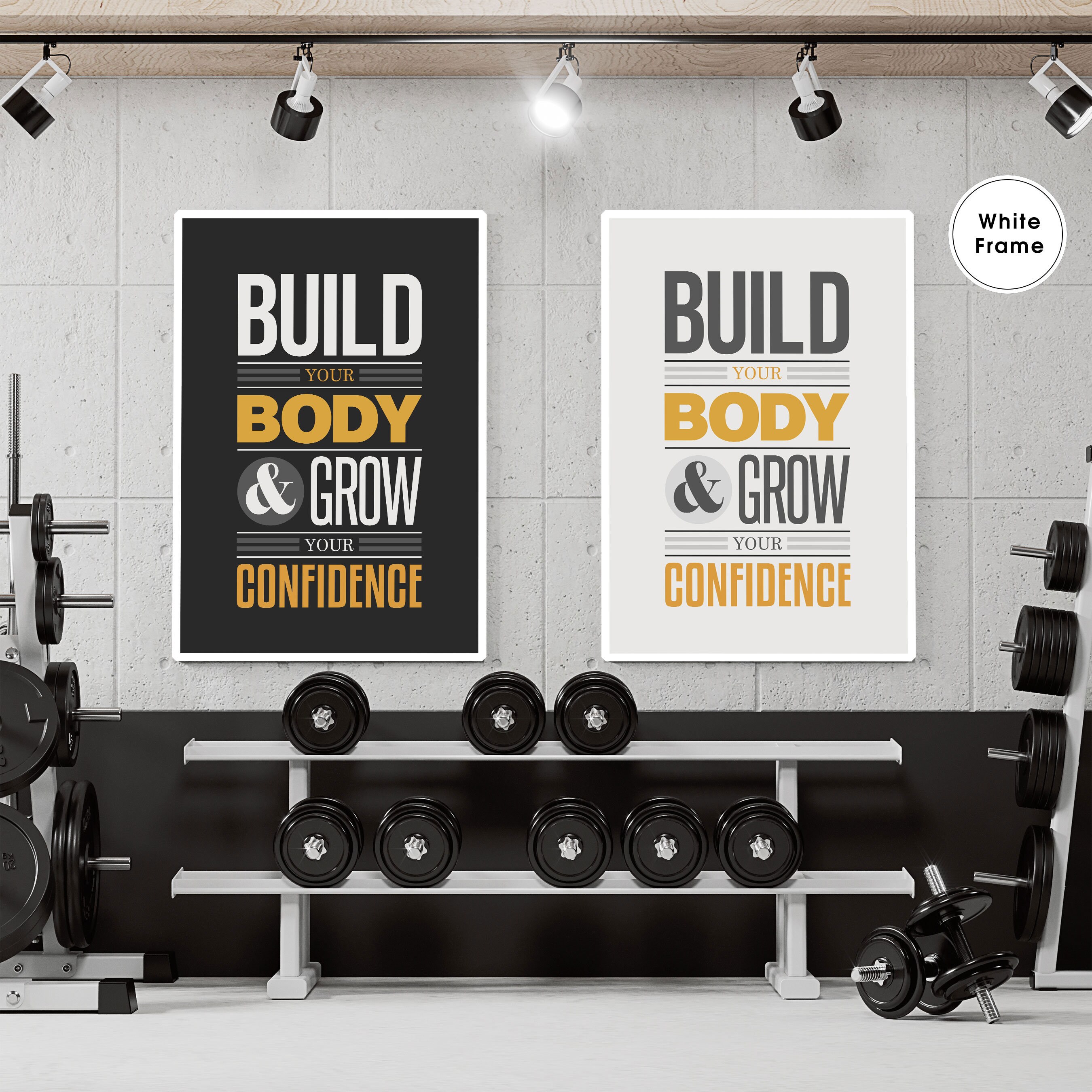 Motivational Gym Poster | Build Your Body and Grow Your Confidence - Etsy
