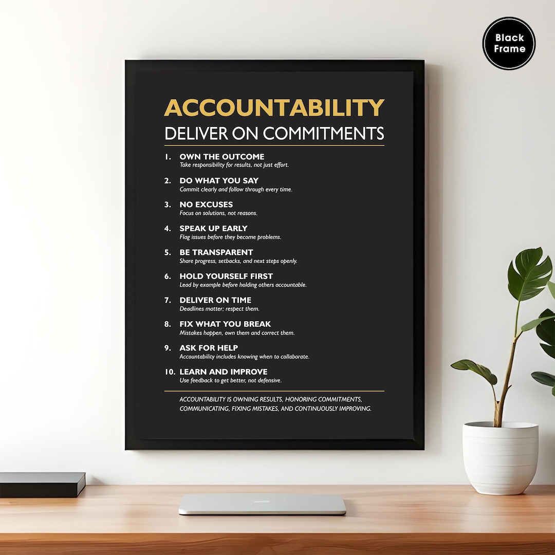 Accountability Motivational Wall Art | Inspirational Office Poster ...