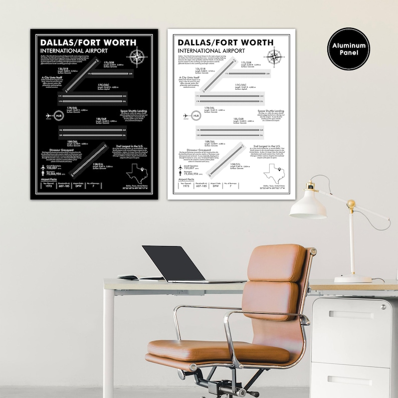 Dallas Fort Worth Airport Map Art, DFW Airport Code Print - Etsy