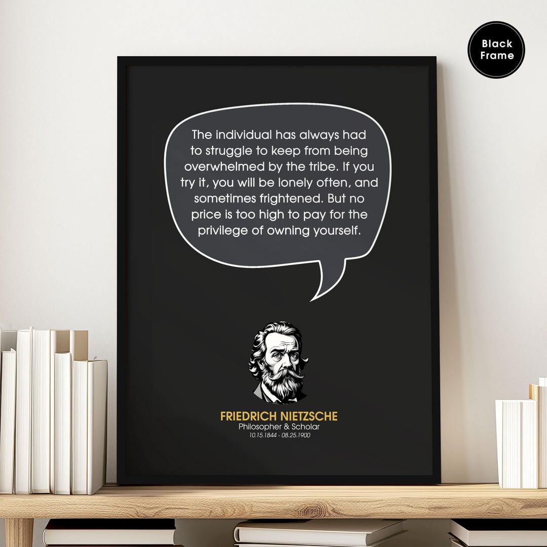 Friedrich Nietzsche Quote Print, Motivational Artwork - Etsy