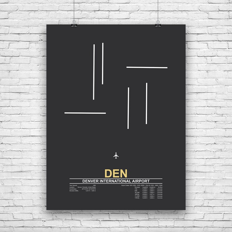 Denver International Airport DEN Airport Runway Map - Etsy