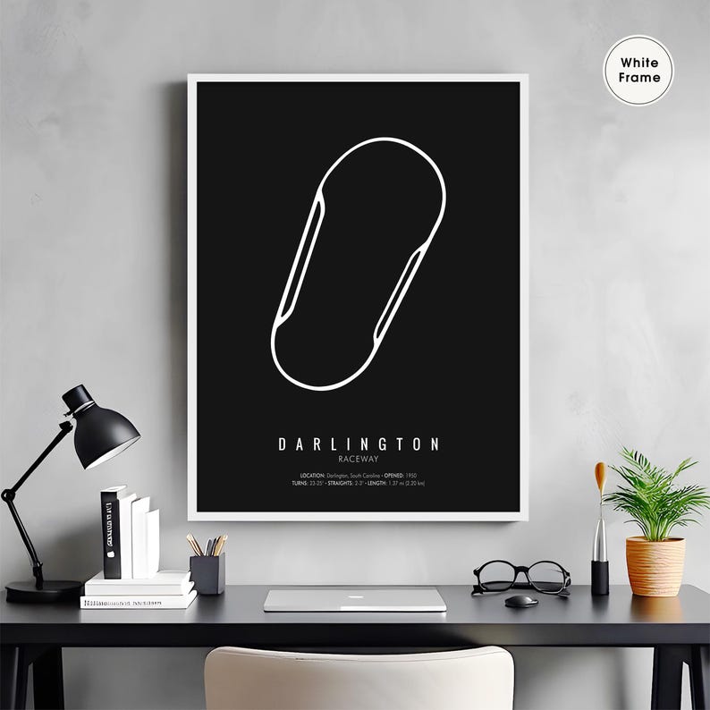 Darlington Raceway, Nascar Racetrack, Nascar Wall Art, Racetrack Wall ...