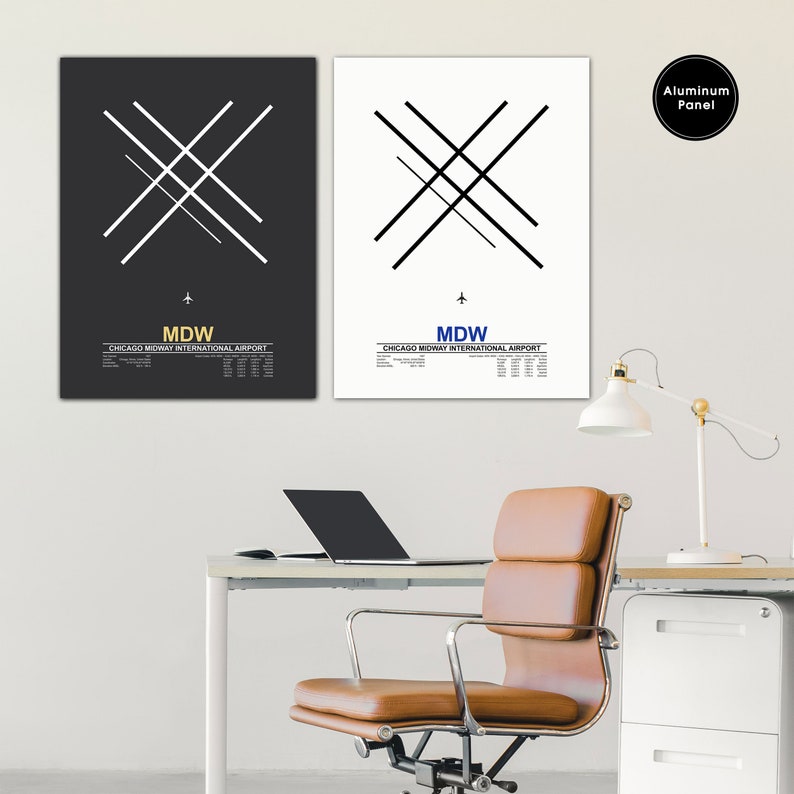 Midway International Airport, MDW, Airport Map Art, Airport Code Art ...