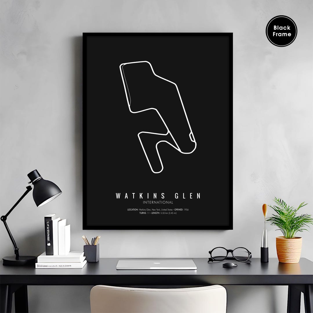 Watkins Glen Raceway, Nascar Racetrack, Nascar Wall Art, Racetrack Wall ...