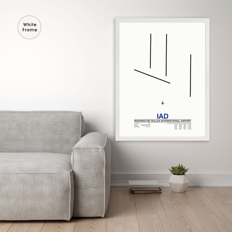 Dulles International Airport, IAD, Airport Map Art, Airport Code Art ...