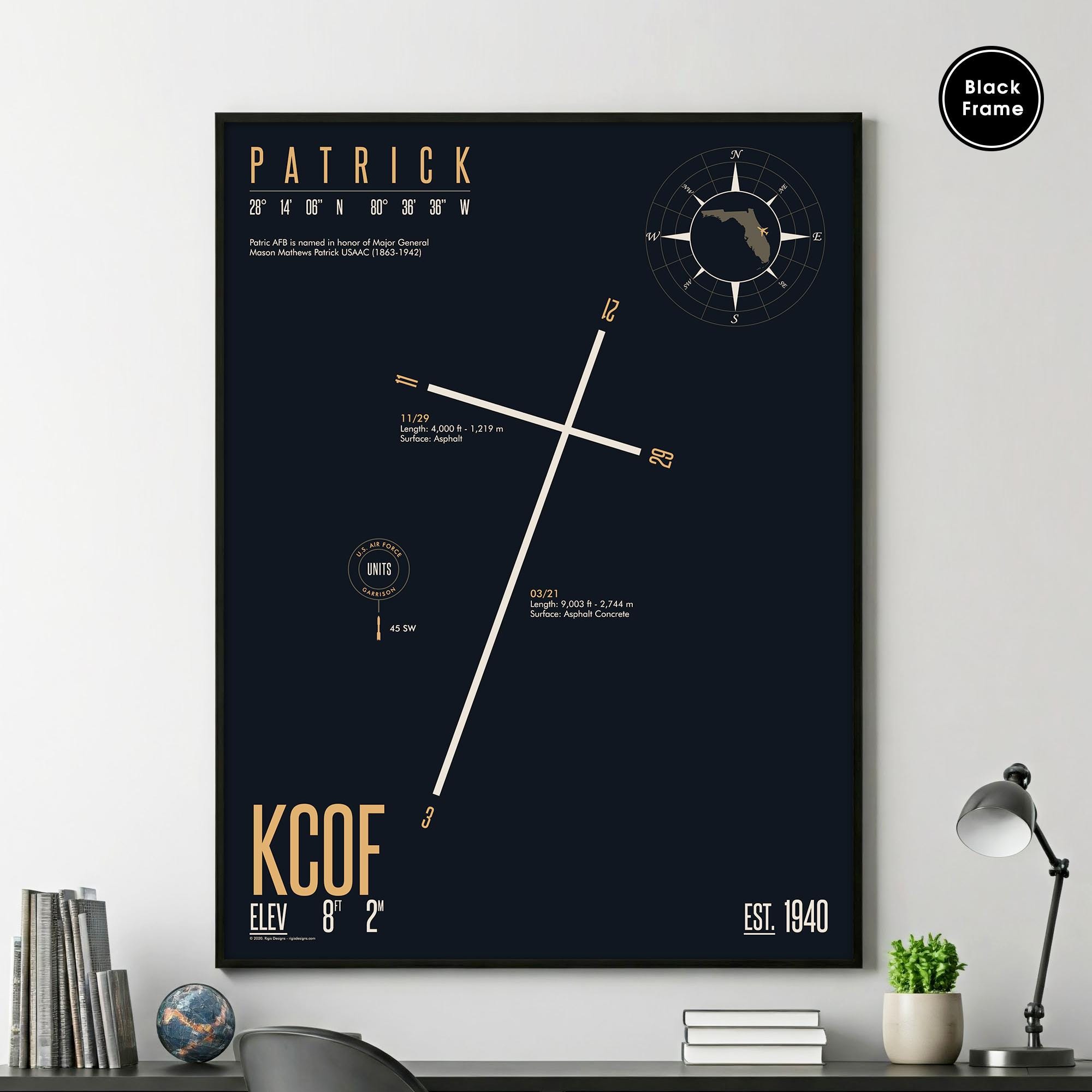 Patrick Air Force Base (KCOF), Military Airfield, Military Runway Print ...