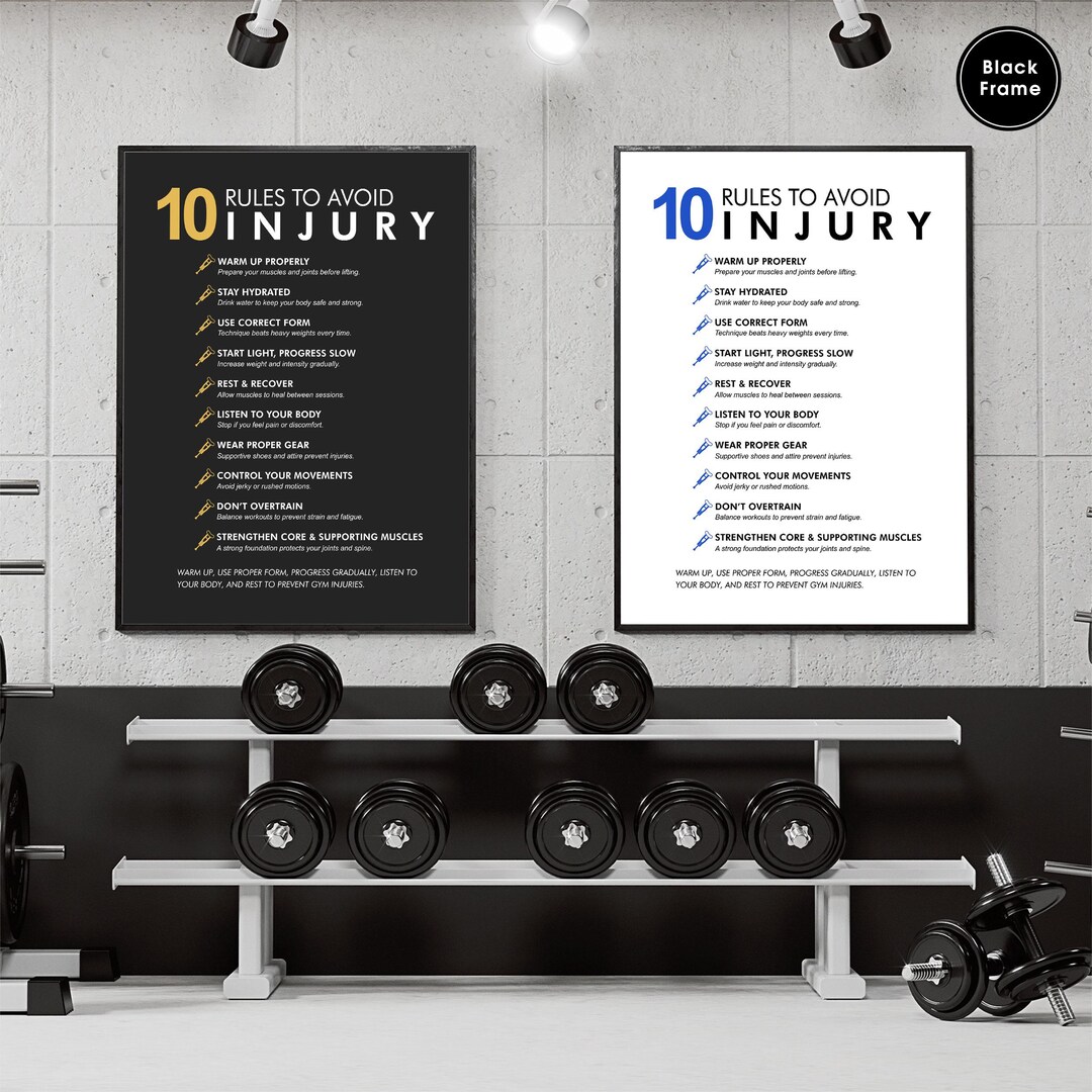 Gym Safety Rules Wall Art | Workout Motivation Poster | Fitness Room ...