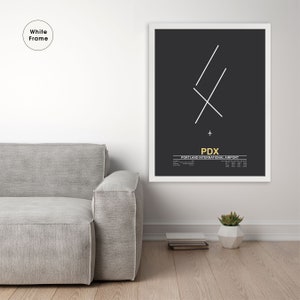 Portland International Airport, PDX, Airport Map Art, Airport Code Art ...